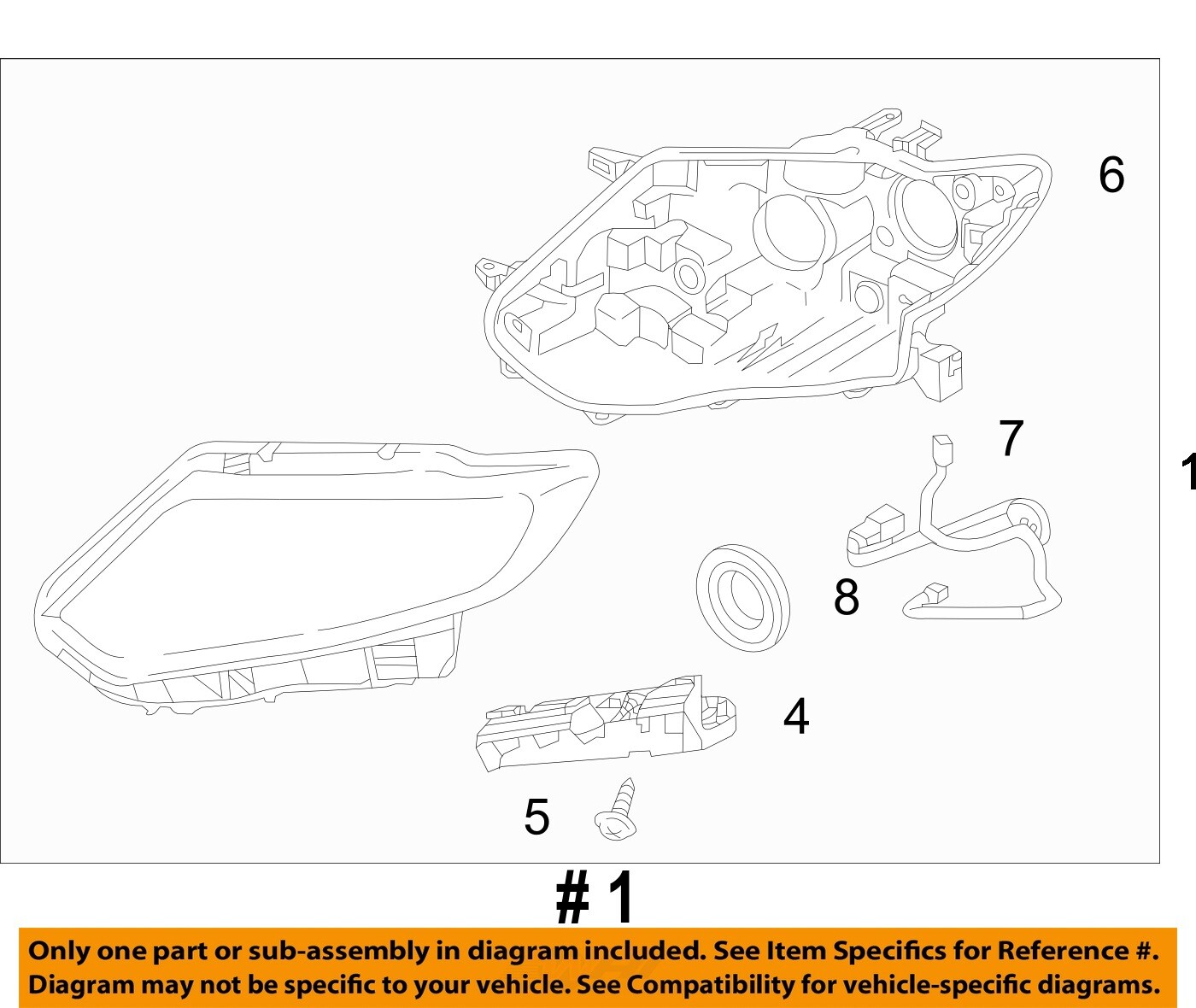 2014 - 2016 Nissan Rogue Right Passenger Headlight Full LED W/o Auto ...