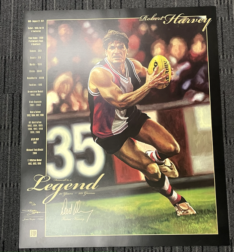 AFL ST KILDA SAINTS ROBERT HARVEY HAND SIGNED PRINT Jamie Cooper | eBay