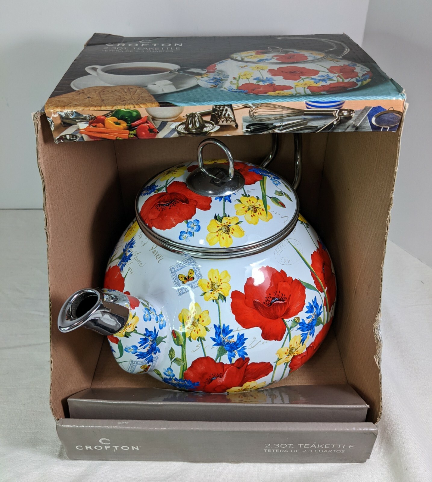 Crofton 2.3QT Tea Kettle Red Poppies for sale online | eBay