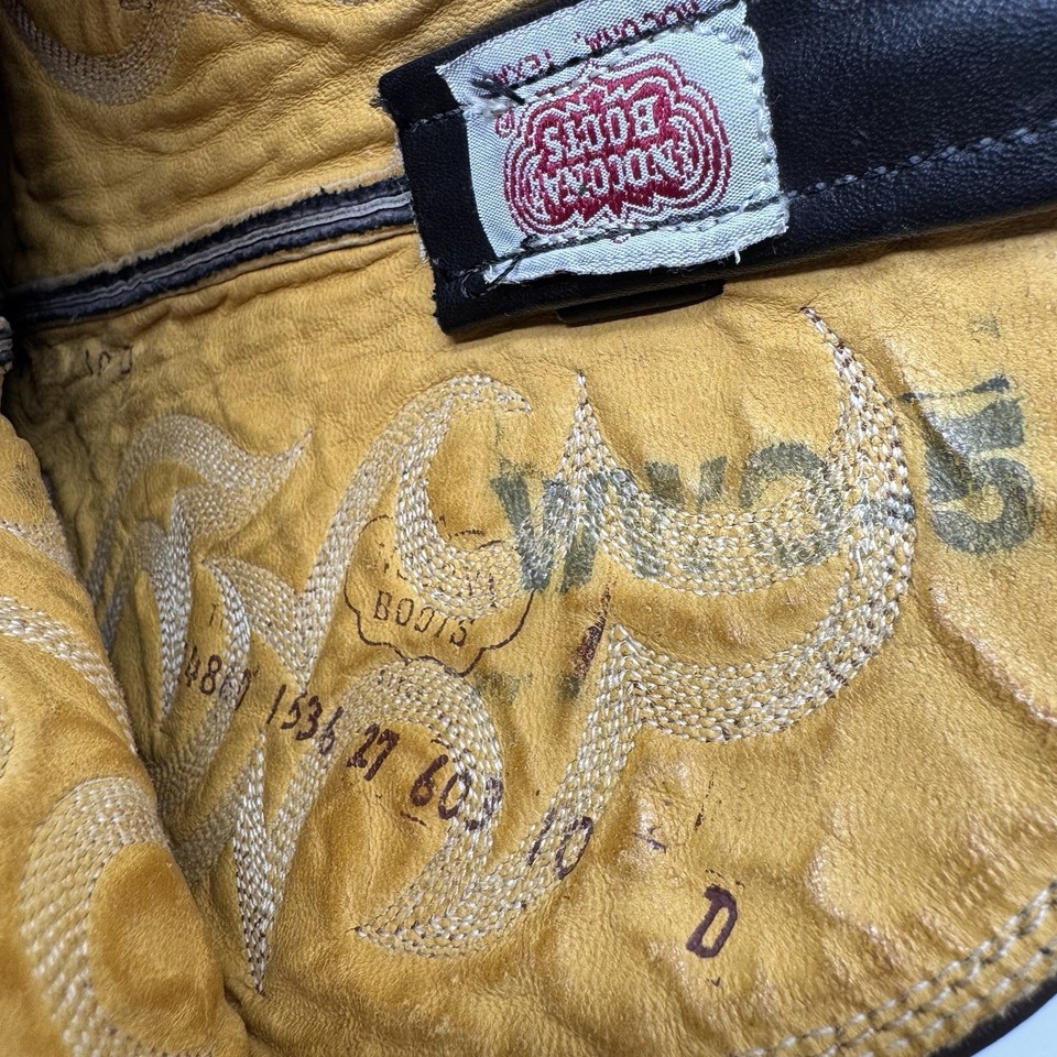 Nocona Teju Lizard/Calf Leather Cowboy Boots Men’s Size 10D Brown/Black ...