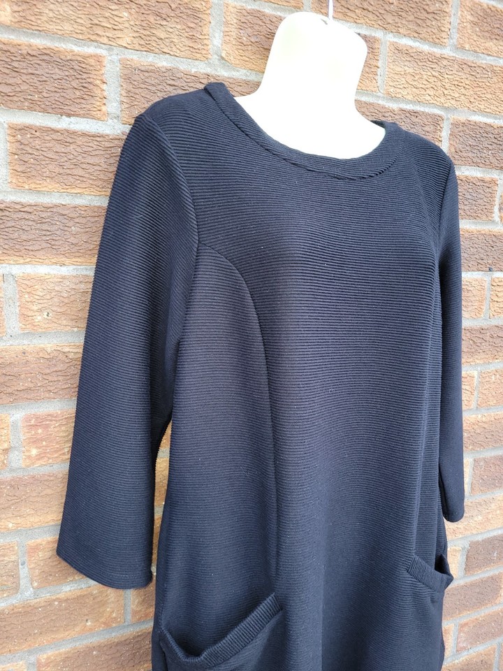 Roman Shift Dress Women's Size 16. Black Ribbed Texture. | eBay UK
