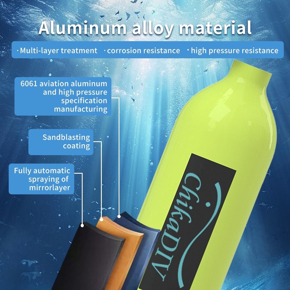 Lung Tank and Scuba Tank Combo Diving Mask System, 1L Portable Mini Air ...