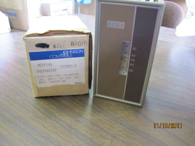 NEW Johnson Controls PENN Heating Thermostat T22BBC-3 240VAC 6AMP A ...