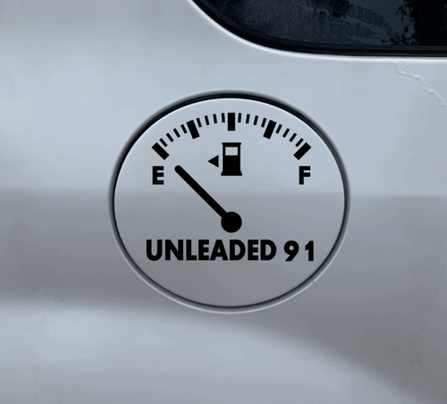 UNLEADED 91 Petrol Guage Sticker Vinyl Decal Fuel Cap Door 4x4 Ute ...