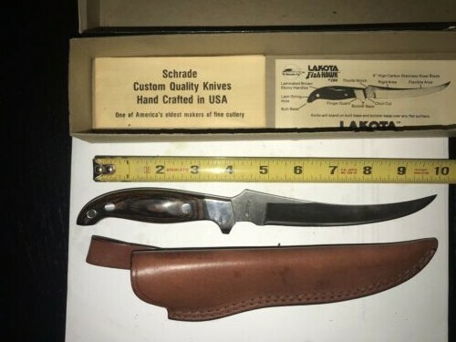 Lakota Fish Hawk mint boning knife, sheath Seki Japan box & paper ...
