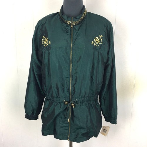 NWT VINTAGE Avon Windbreaker Jacket Women S Green Lined Nylon 44x29 | eBay