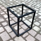 Square metal stool End table base Frame stool Sturdy frame Black Powder ...