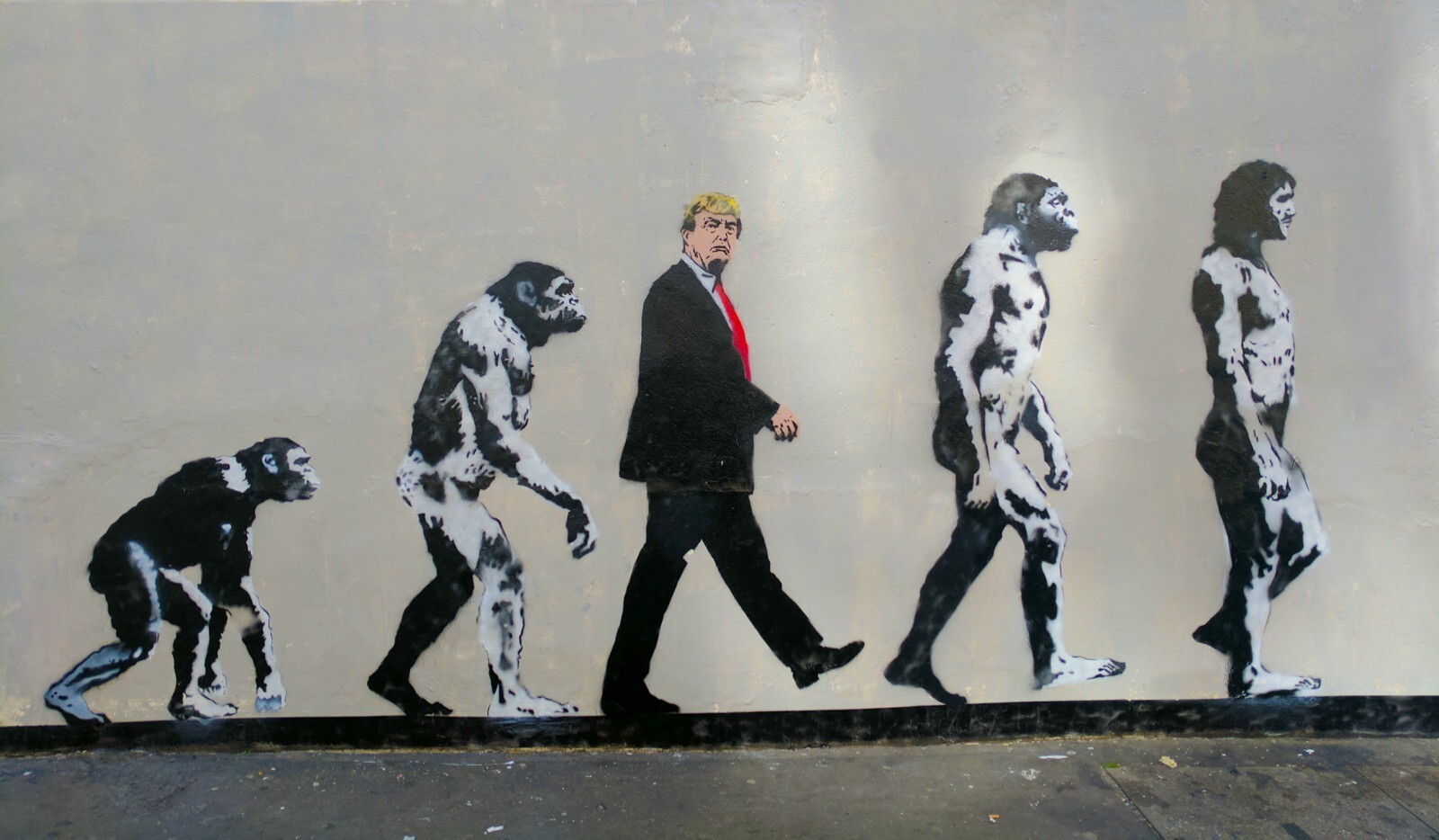 BANKSY DONALD TRUMP EVOLUTION CANVAS WALL ART PICTURE PRINT GRAFFITI ...