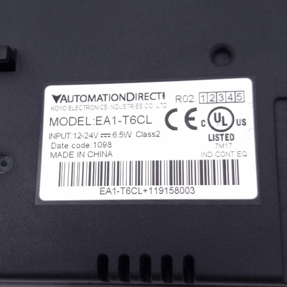 Automation Direct EA1-T6CL Operator Interface, 6" TFT LCD Touch Screen ...