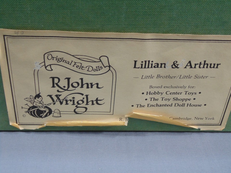 Vintage R. John Wright Lillian & Arthur Felt Doll Set Limited Edition w ...