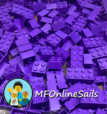 100 Purple Genuine LEGO Basic Bricks 2x2 & 2x4 Bulk Mix - Girls Friends ...
