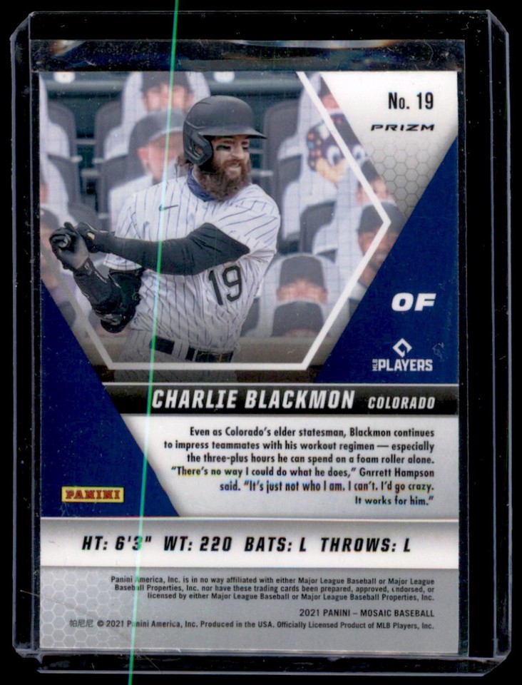 2021 PANINI MOSAIC CHARLIE BLACKMON COLORADO ROCKIES #19 | eBay