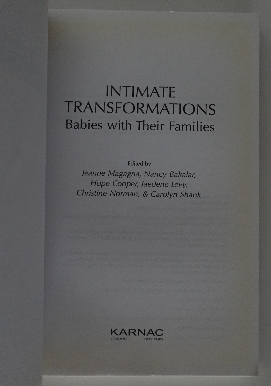 Intimate Transformations: Babies with their Families by Nancy Bakalar ...