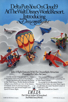 1990 Delta Airlines: Dreamflight Disney World Vintage Print Ad | eBay