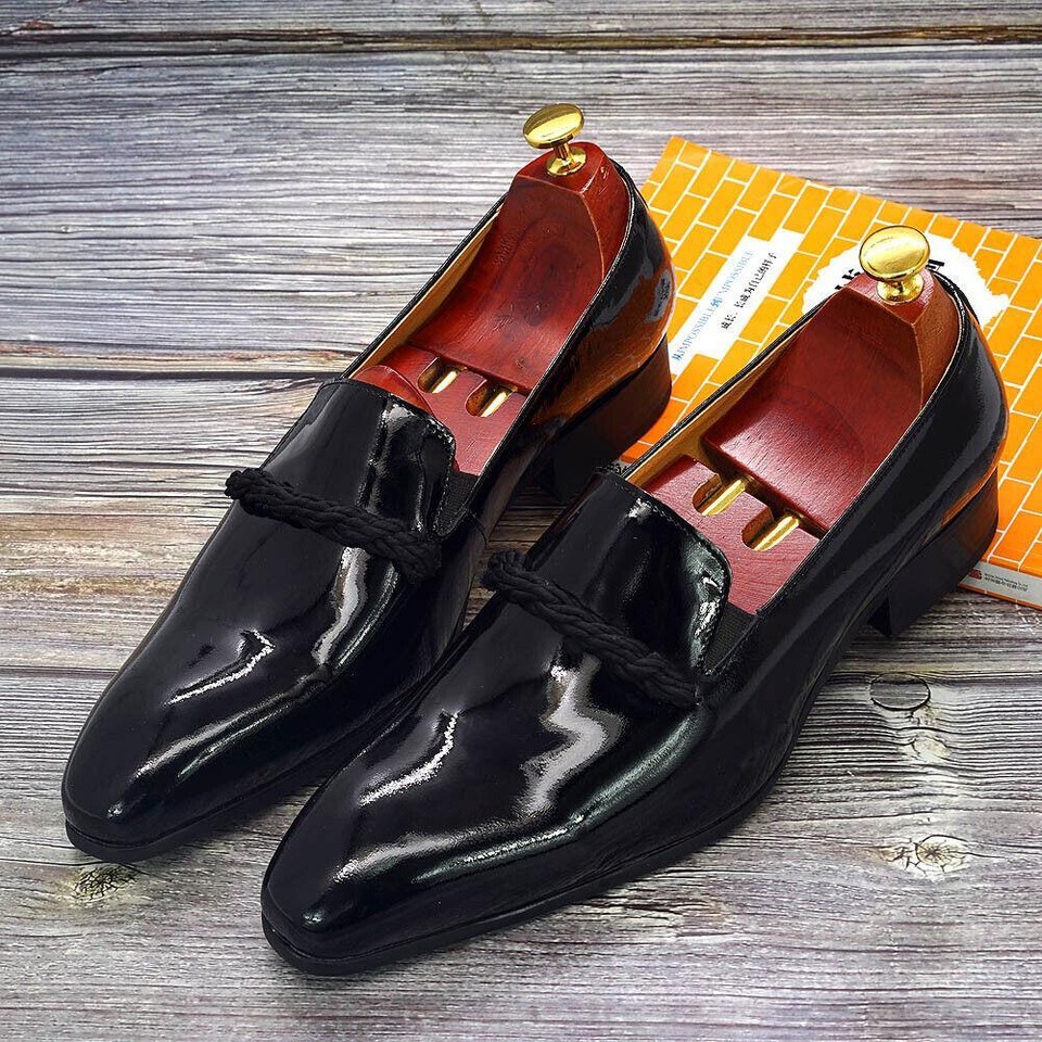 Mens Dress Wedding Shoes Leather Men Loafers Shoes Pointed Toe Party ...