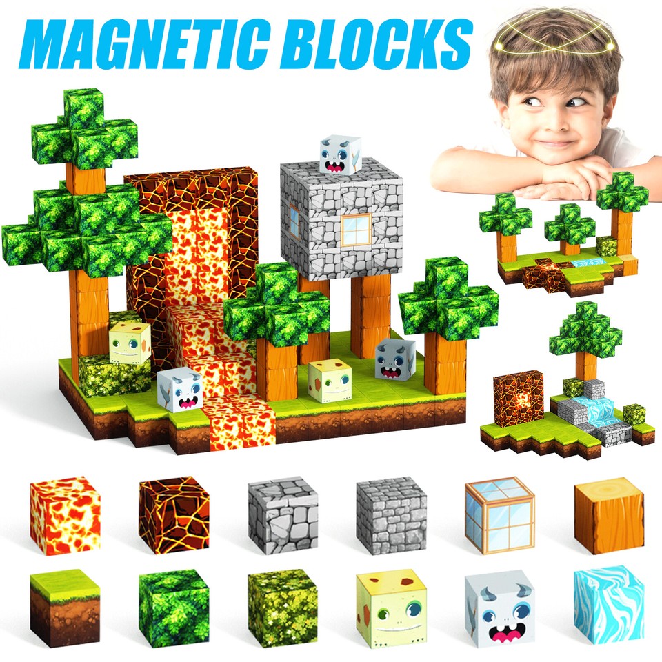 100-700PCS Magnetic Building Blocks Build Cubes Magnet World STEM ...