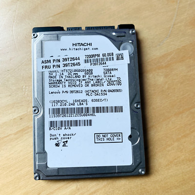 Hitachi HDD 60GB HTS721060G9SA00 7200RPM SATA | eBay
