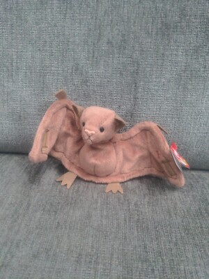 Ty Batty Brown the Bat Plush Toy Beanie Baby RARE w tag errors ...