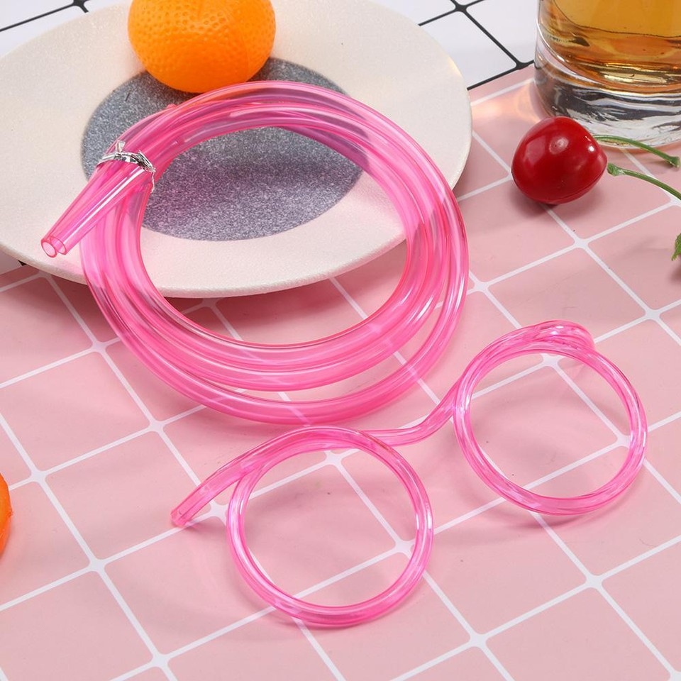 Silly Straw Glasses Fun Loop Drinking Straw Eye Glasses for Kids Party ...