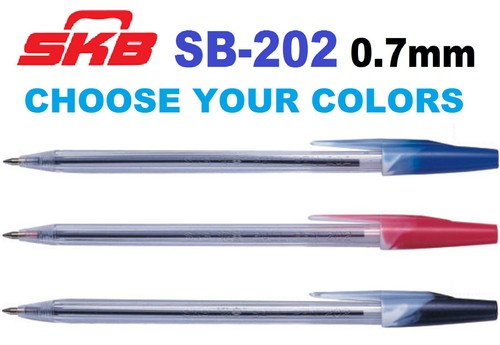 SKB Pens SB-202 0.7mm CHOOSE YOUR COLORS Black Blue Red Cheap Value ...