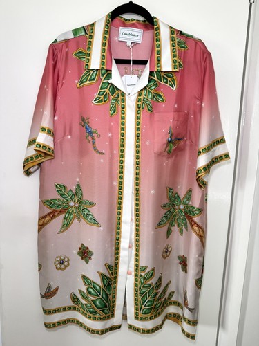 Casablanca Tennis Club Pink Silk Shirt Dress - Size 16 / EUR 44 - New ...