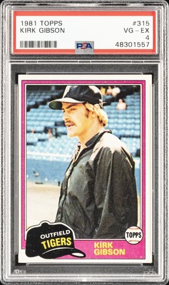 1981 TOPPS #315 KIRK GIBSON ROOKIE RC PSA 4 | eBay