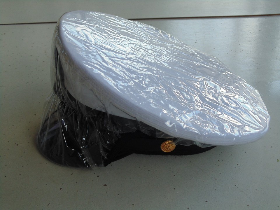 USN US NAVY ALL RANKS CPO & OFFICER CLEAR COMBO COMBINATION CAP HAT ...