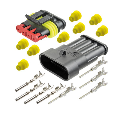 AMP 1X4P 4 PIN WATERPROOF 16-20AWG RUGGED AUTOMOTIVE CONNECTOR IP67 | eBay
