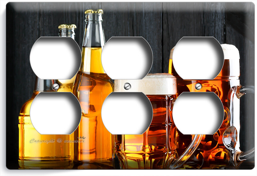 CRAFTED BEER BOTTLES AND MUGS LIGHT SWITCH OUTLET WALL PLATE KITCHEN ...