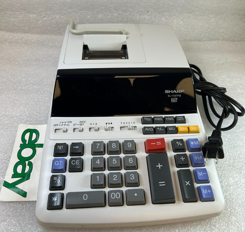 Sharp EL-1197PIII 12 Digit Desktop Printing Calculator Ribbon Machine ...