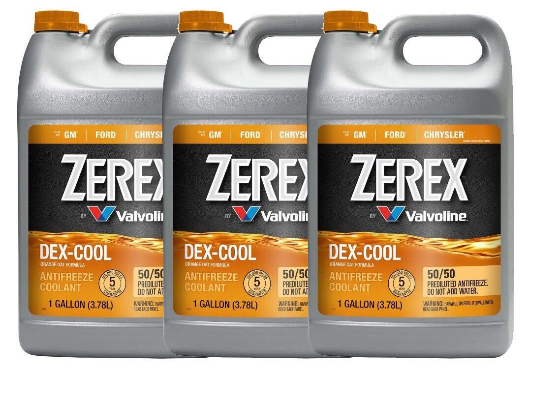 Zerex 3 Gallons Coolant Antifreeze Orange Dex Cool 50/50 Prediluted 3 x ...
