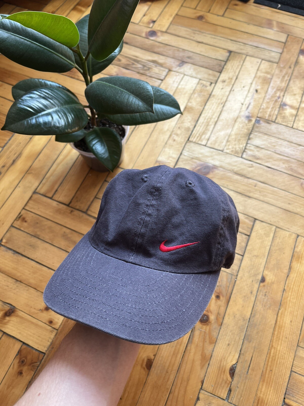 Nike Vintage 90's Big Double Logo 5 Panel Blue Cap Ar… - Gem