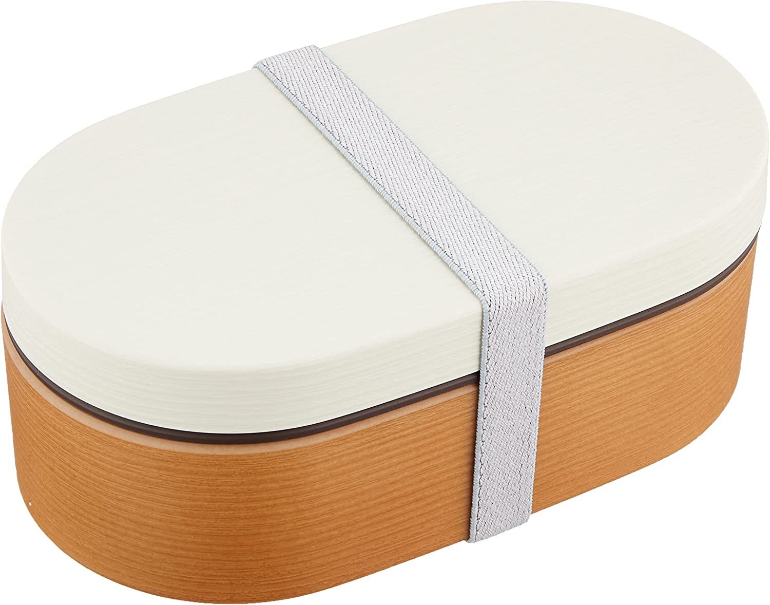 Masawa Showa Bento Box, Rice Hard to Stick, Wood Grain, Resin, Oval ...