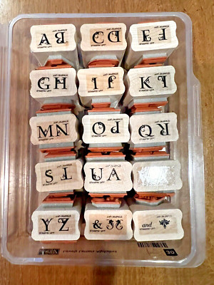 Stampin' Up "Lovely Letters" Wood Mount Rubber Stamp Alphabet Set | eBay
