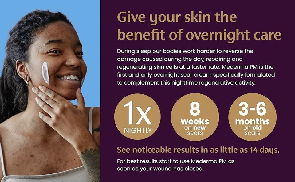 Mederma PM Intensive Overnight Scar Cream, Works with Skin's 1 Ounce ...