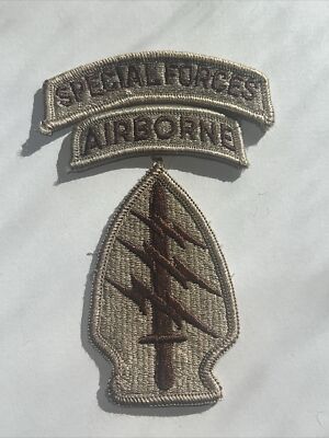 US ARMY 1st SPECIAL FORCES COMMAND SSI W/ AIRBORNE TAB PATCH TAN | eBay