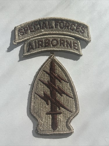 US ARMY 1st SPECIAL FORCES COMMAND SSI W/ AIRBORNE TAB PATCH TAN | eBay