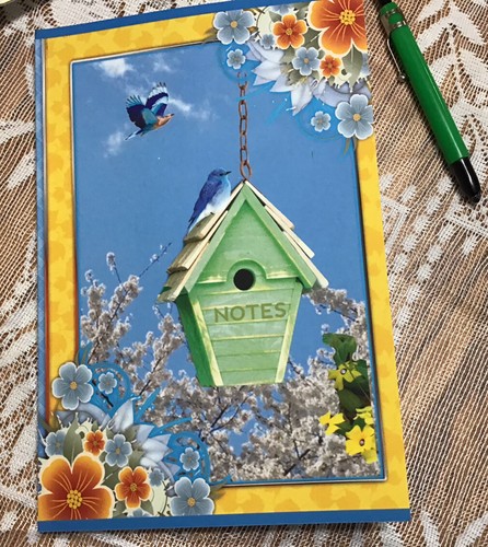 New BIRDHOUSE BLUEBIRDS Combination Notebook/Sketchbook 6 x 9, 120 ...