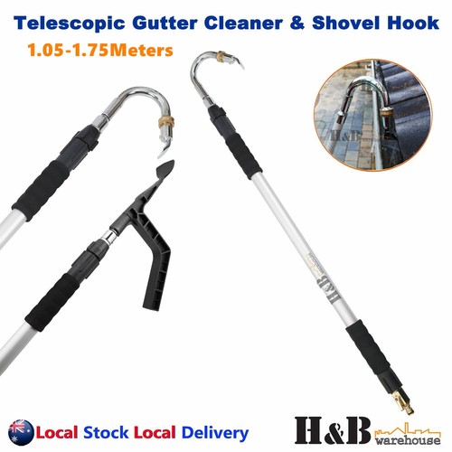 Alumium Alloy Telescopic Gutter Cleaner Cleaning Tool Hook Shovel Scoop ...