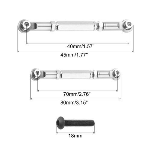 Adjustable Turnbuckles Camber Link Linkages for 2WD 1/10 RC Car（Silver ...