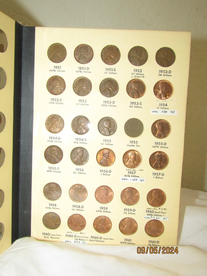 1941-1973- LINCOLN CENT PENNY COLLECTION BOOK 84 TOTAL. J386 | eBay