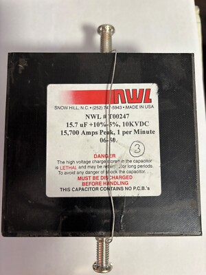 10kV, 15.7kA Peak Current, High Voltage, High Current Capacitor NWL ...