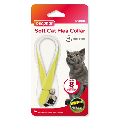 Beaphar Cat Flea Collar | Reflective Yellow | Flea & Ticks Relief ...