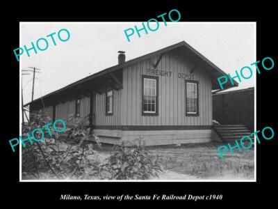 OLD LARGE HISTORIC PHOTO OF MILANO TEXAS VIEW OF THE RAILROAD DEPOT ...