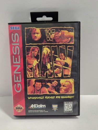 🕹 WWF Raw (Sega Genesis, 1994) CIB 💥 Wrestling’s Rudest & Roughest ...