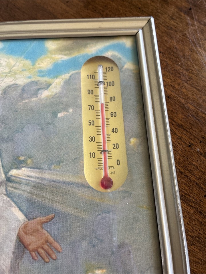 Advertising Picture Jesus w Thermometer Vintage Michon’s Grocery Deli ...