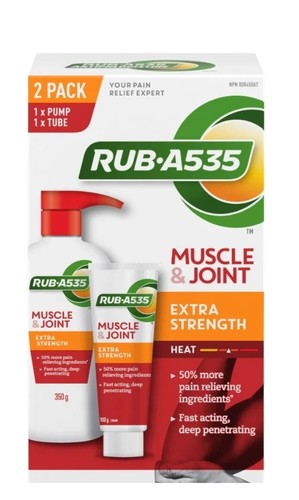 Rub A535 Muscle & Joint Heating Cream, Extra Strength 350g & 100g, Dmg ...