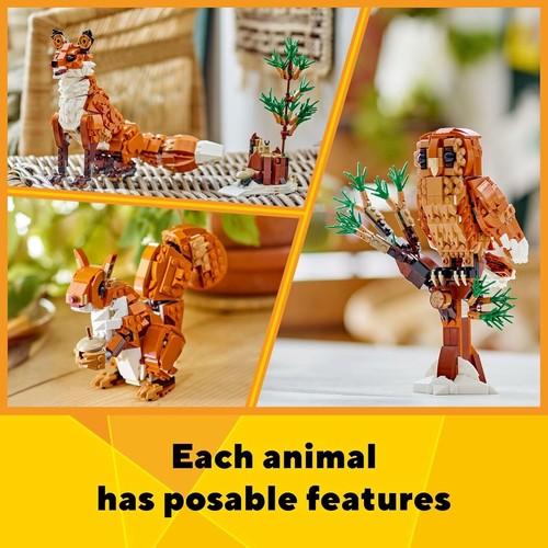 LEGO Creator 3 in 1 Forest Animals Red Fox Toys - Building for Kids ...
