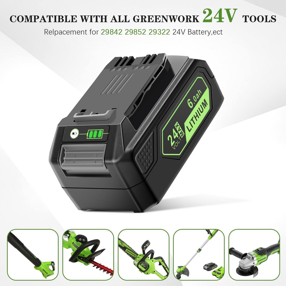 24V Battery Replacement for Greenworks: 24 Volt Lithium Lawn Mower ...
