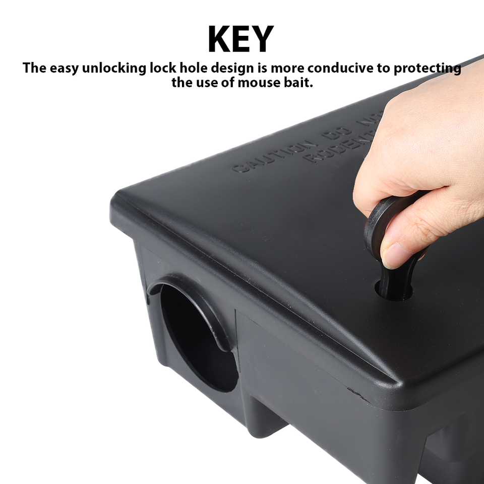 6Pcs Defence Rat Bait Station Trap Lockable Control Box Rodent Poison ...